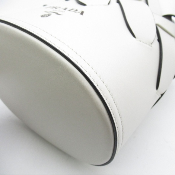 Prada | Bags | Prada All Leather Bucket Woven Braided Ss2 Runway ...